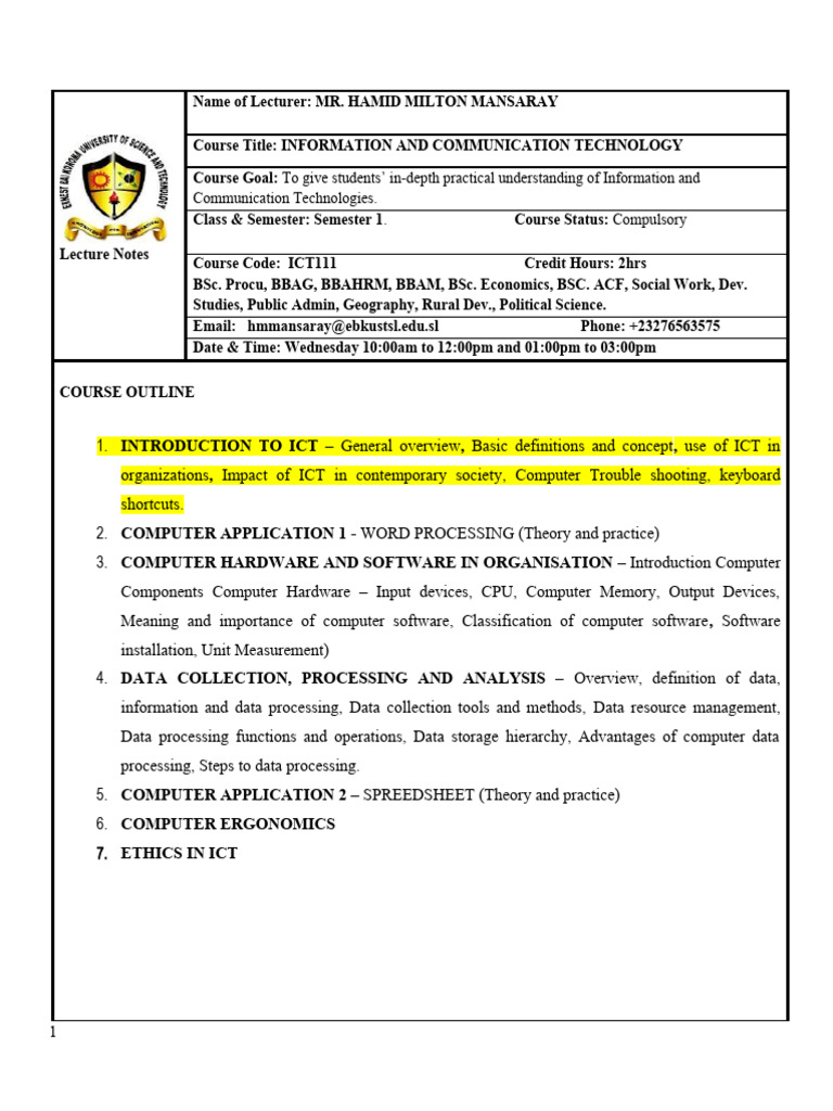 ICT - Lecture 1 Social Sciences | PDF | Input/Output | Computer Data ... ICT - Lecture 1 Social Sciences | PDF | Input/Output | Computer Data ...