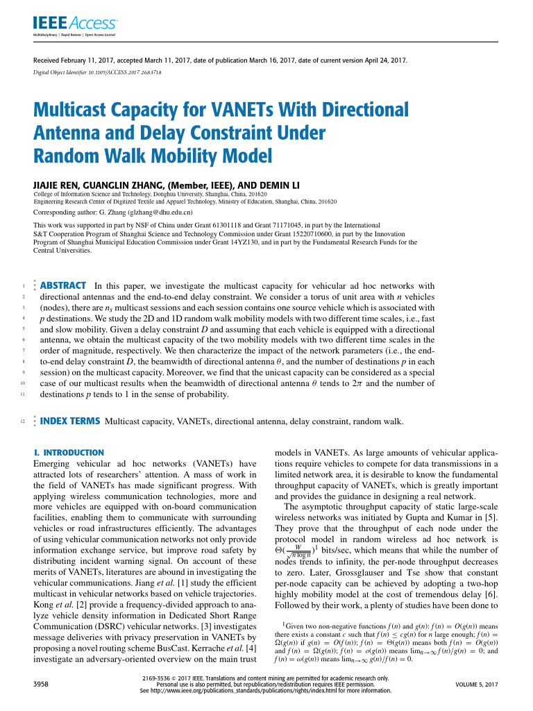 Multicast Capacity For Vanets With Directional Antenna And Delay