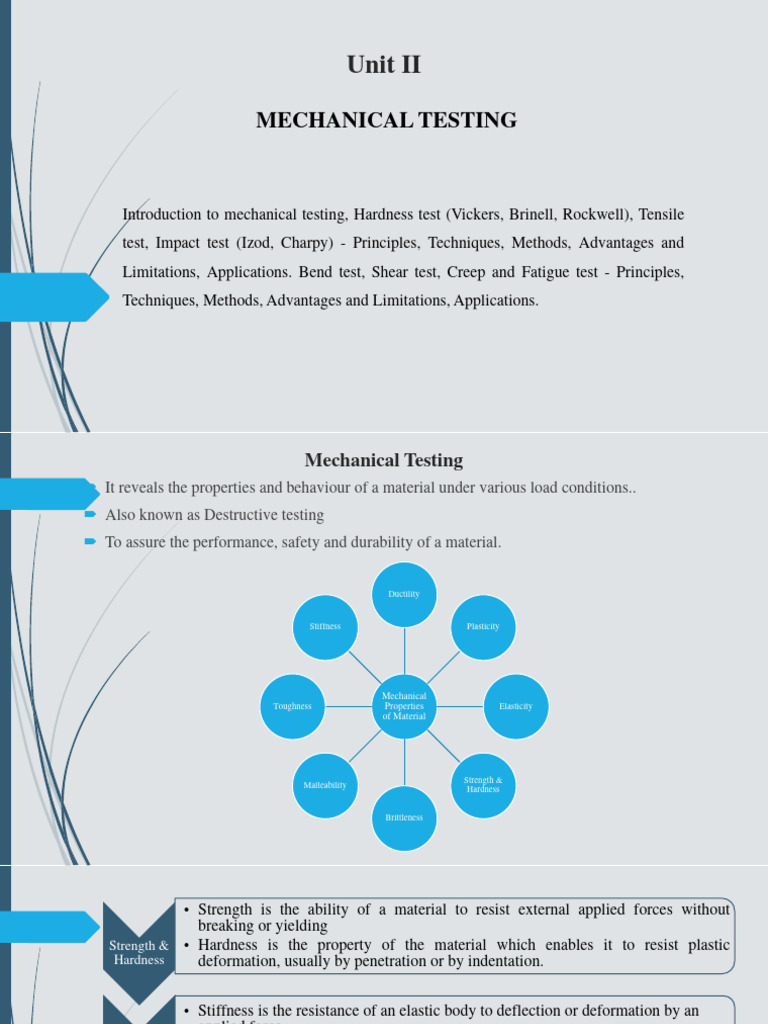 TOM Unit II | PDF | Fracture | Hardness