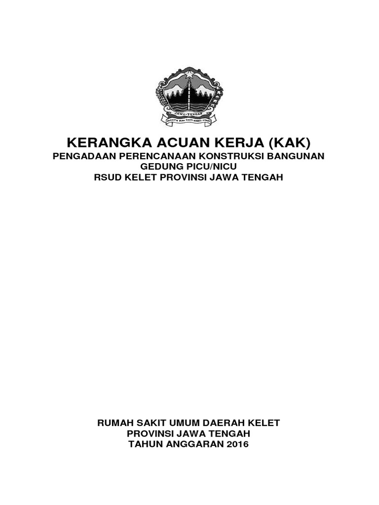 Dokumen - Tips - Kerangka Acuan Kerja Kak Pelayanan Dan Gedung Perawatan Pasien Yang Sesuai | PDF