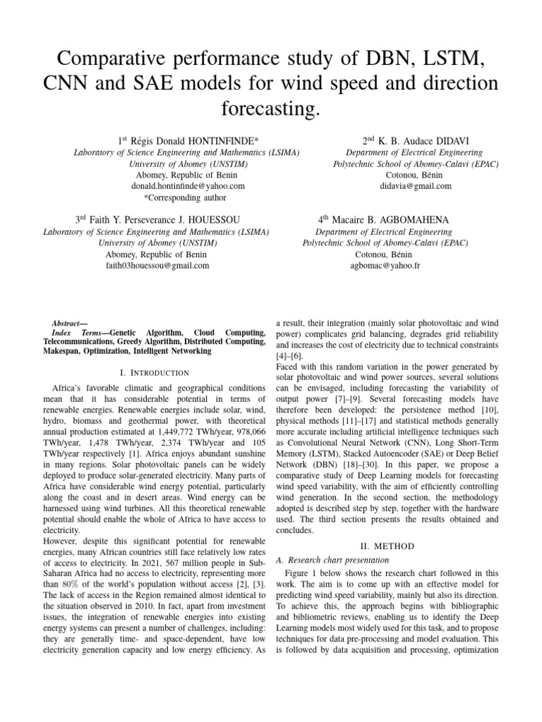 2 Comparative Performance Study of DBN LSTM CNN and SAE Models For Wind ... 2 Comparative Performance Study of DBN LSTM CNN and SAE Models For Wind ...