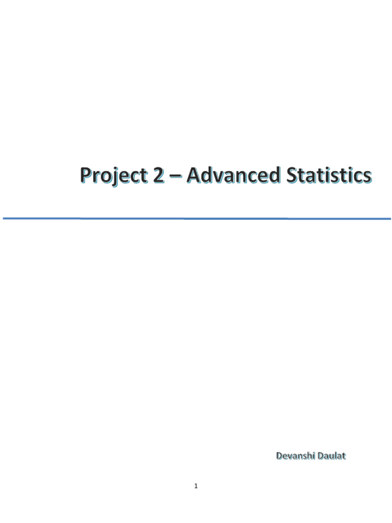 Project 2 Advanced Statistics Download Free Pdf Coefficient Of