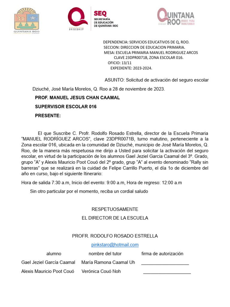 Activacion Del Seguro Escolar | PDF