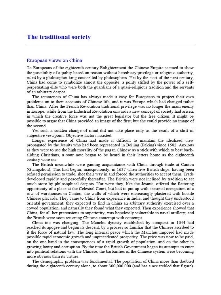 The Traditional Society | PDF | Weaving | China