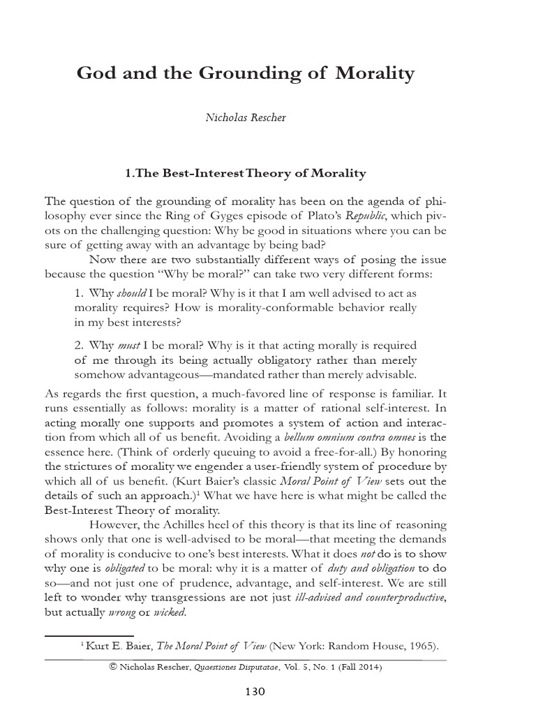 Rescher, Nicholas Gratitude | PDF