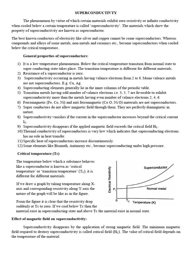 R 19 Unit V | PDF | Superconductivity | Electrical Resistivity And Conductivity