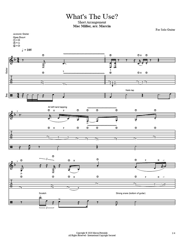 What 39 S The Use - Marcin TAB | PDF | Music Production | Chordophones