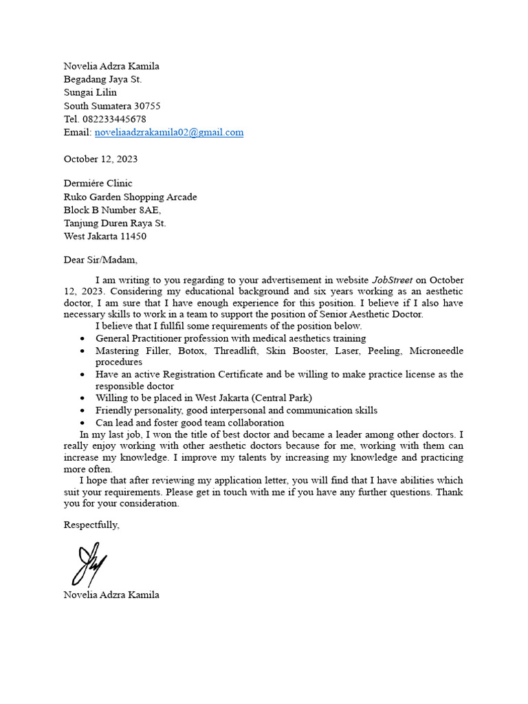 Application Letter | PDF