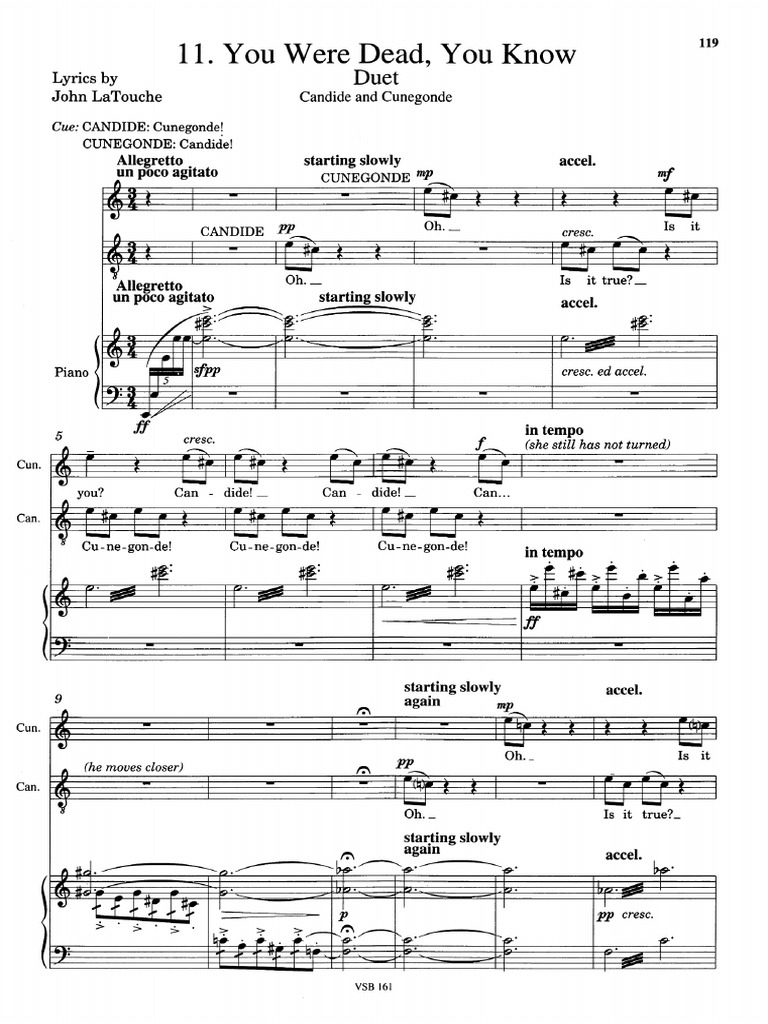 Bernstein - Candide - You Were Dead You Know | PDF