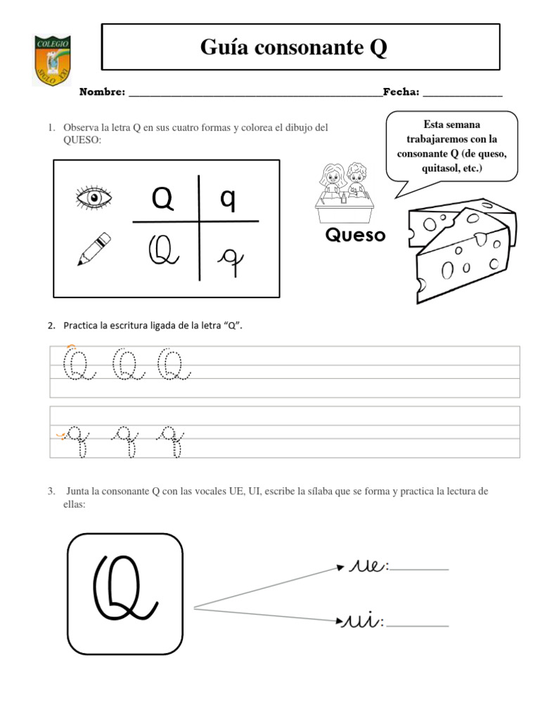 Guía Consonante Q | PDF