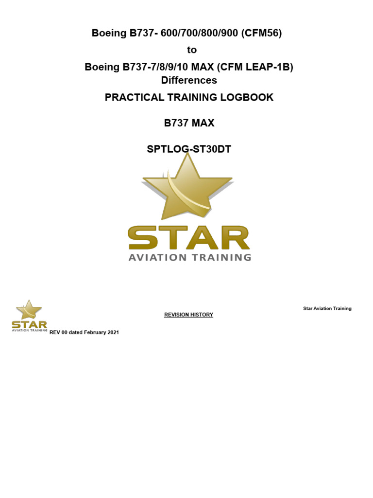 B737 MAX Practical Training Logbook | PDF | Aviation | Vehicles