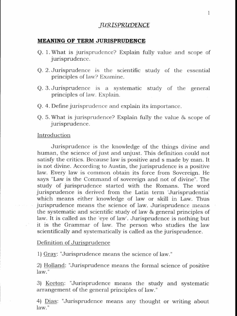 2 Jurisprudence (LLB S. Y. SEMESTER-III) | PDF