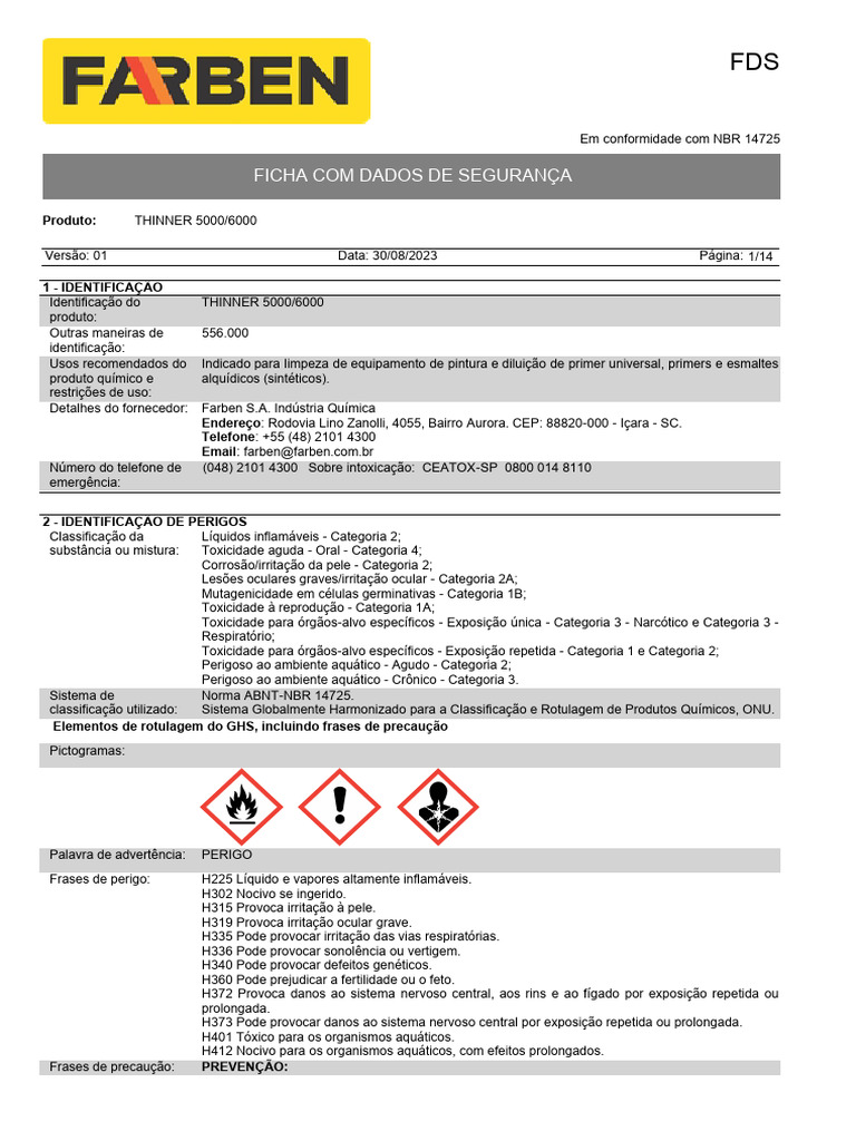 Thinner 5000-6000 5L Farben | PDF