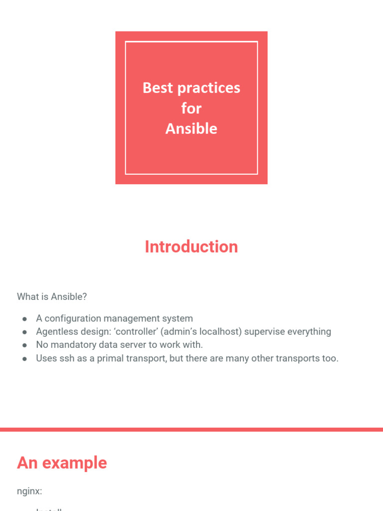 Best Practices For Ansible | PDF | Control Flow | Databases