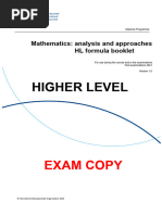 IB Math Formula Booklet | PDF | Area | Mathematical Objects