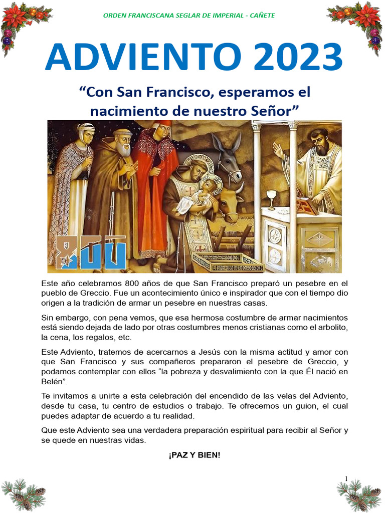 Celebración del Adviento 2023 en Greccio | PDF | María, madre de Jesús ...