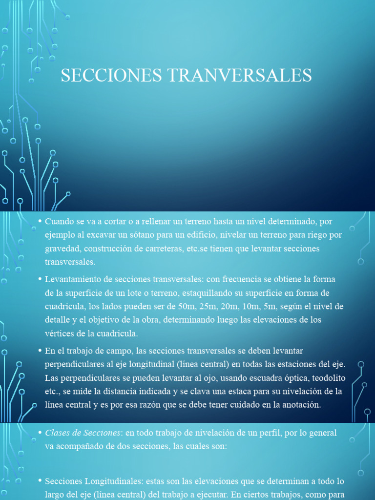 Levantamiento de Secciones Transversales | PDF | Porcentaje ...
