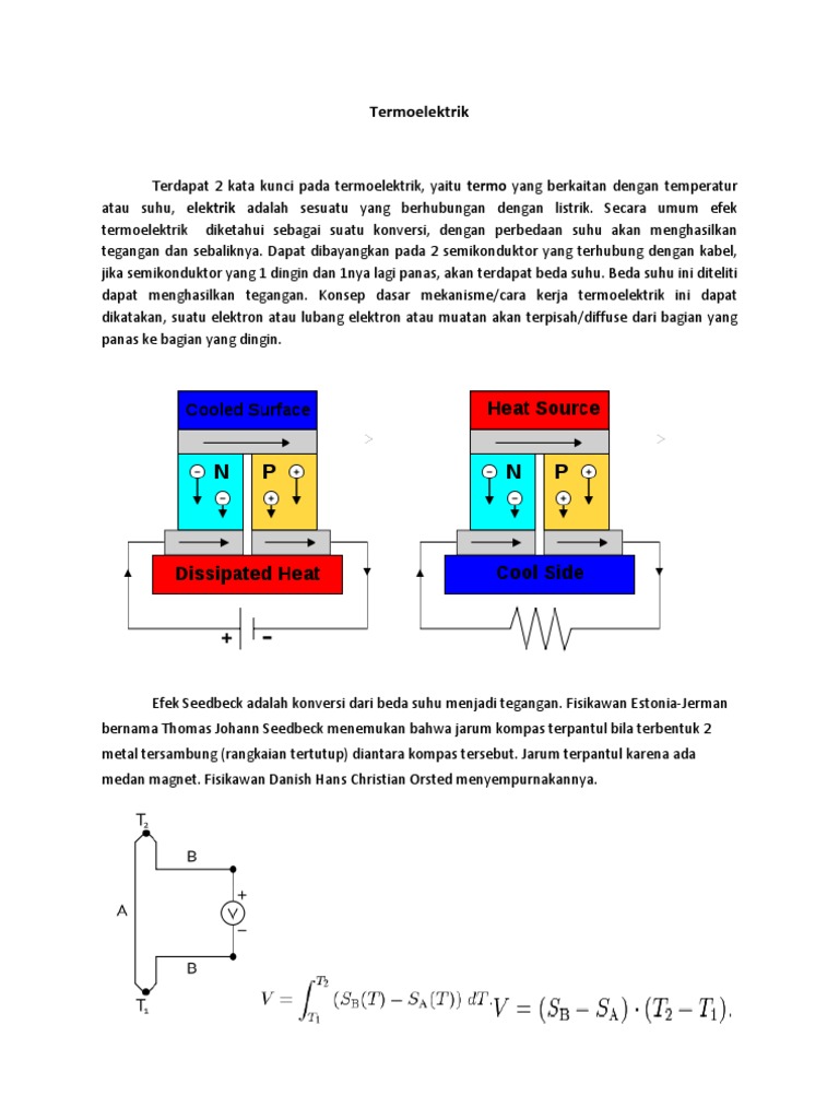 Konsep Dasar Termoelektrik dan Aplikasinya | PDF
