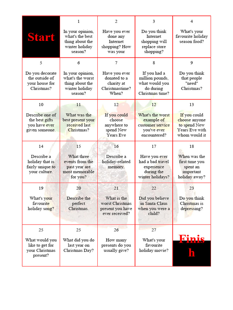 Christmas Speaking Boardgame | PDF | Christmas | Christmas And Holiday ...