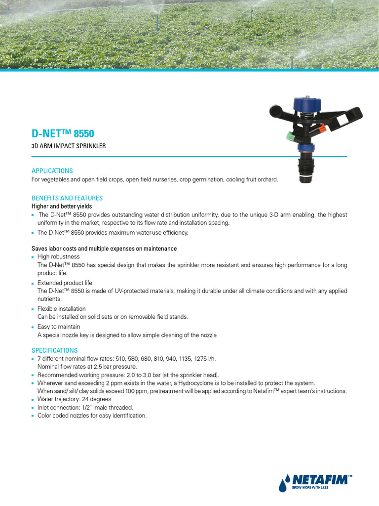 Aspersor D Net 8550 | PDF