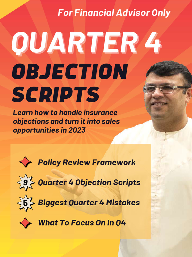 Q4 - Objection - Scripts For Insurance Sales | PDF | Insurance | Physical Examination