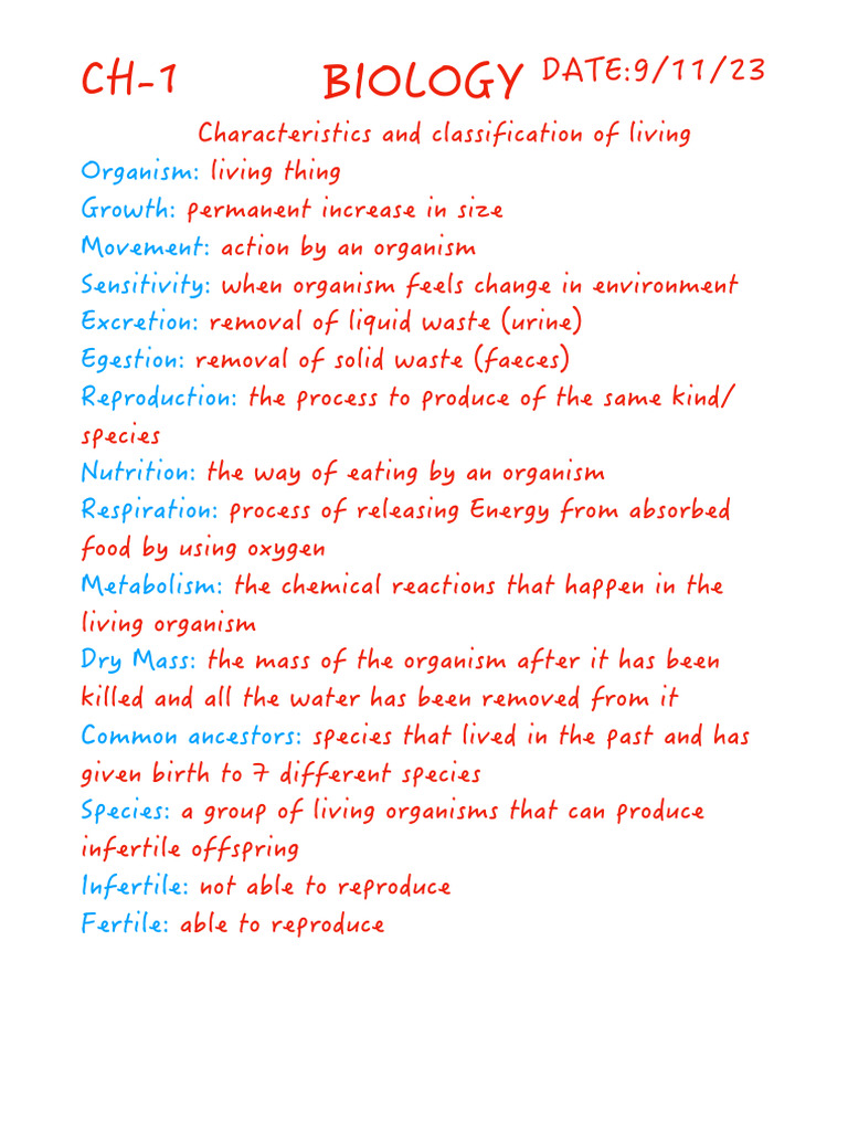 Chapter 1 Biology | PDF | Cell (Biology) | Plant Stem