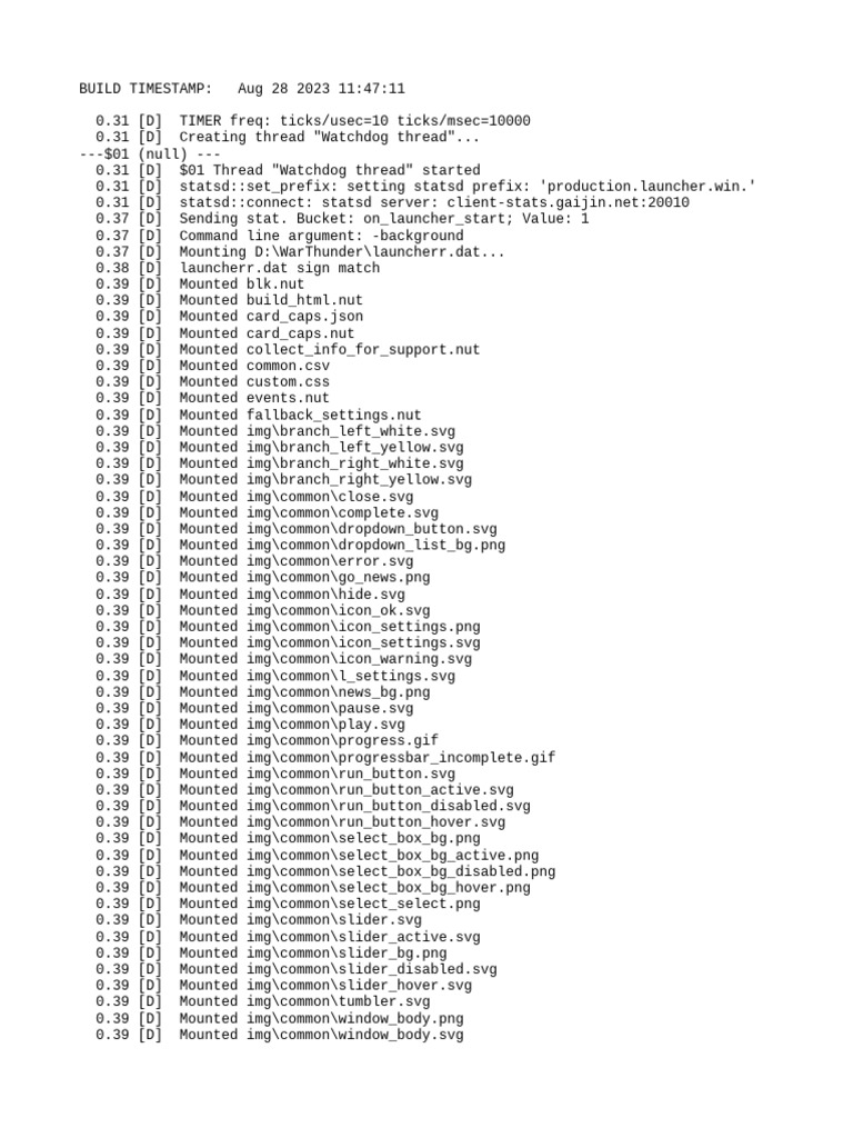 War Thunder Launcher Log | PDF | Microsoft Windows | Computing