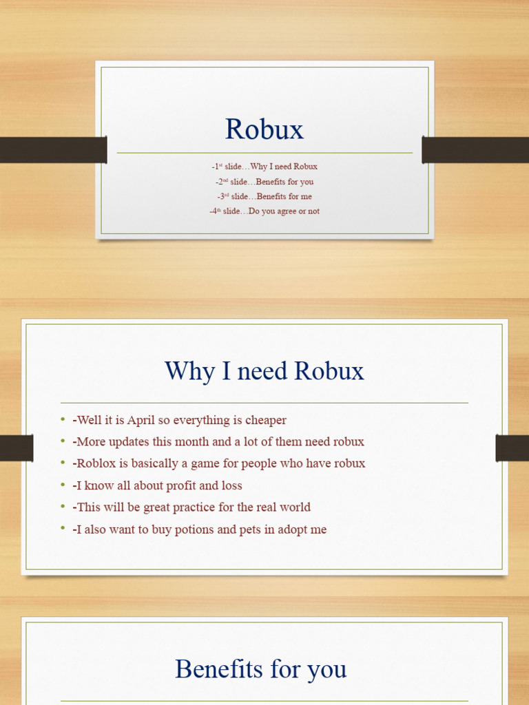 Why I Need Robux: Benefits Explained | PDF | Self-Improvement