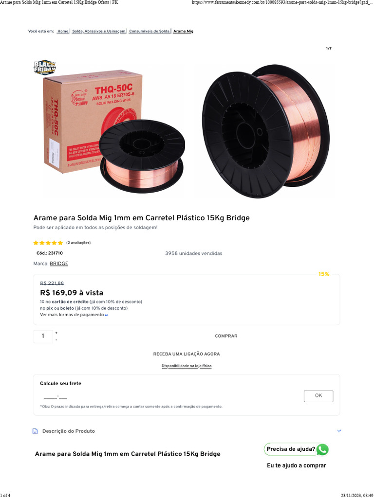 Arame para Solda Mig 1mm em Carretel 15Kg Bridge Oferta - FK | PDF | Setor secundário da ...