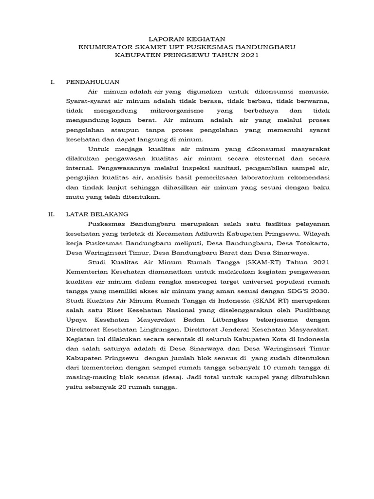 LAPORAN KEGIATAN Skamrt PKM BB | PDF