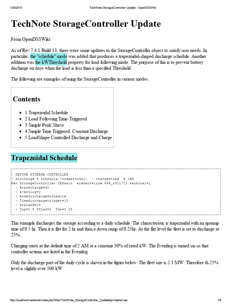 Technote Storagecontroller Update Opendsswiki Pdf Watt Power