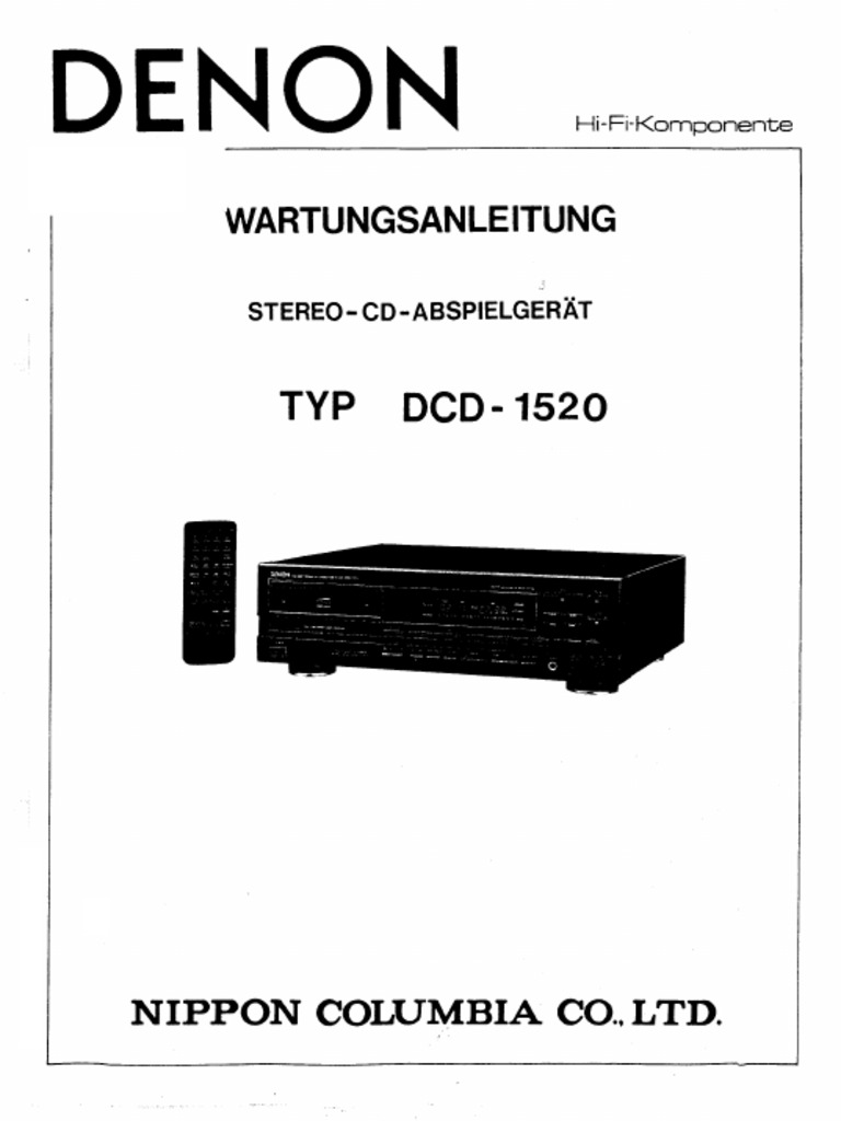 Denon DCD-1520 Service Manual | PDF