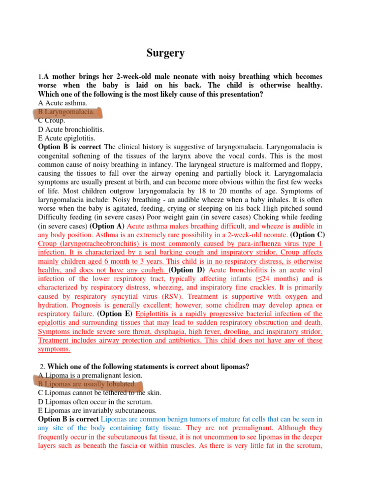 Amedex Surgery Mcqs Amc Practice Book | PDF | Metastasis | Medicine