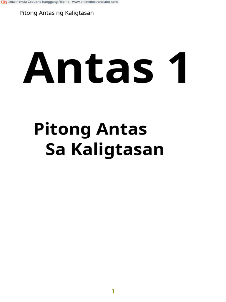 Level - 1 - Pito - Ka - Ang-Ang - Sa - Kaluwasan (1) .Ceb - TL | PDF