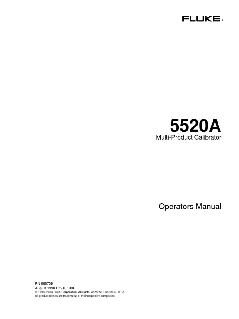 5520A Operation Manual | PDF | Amplitude | Alternating Current