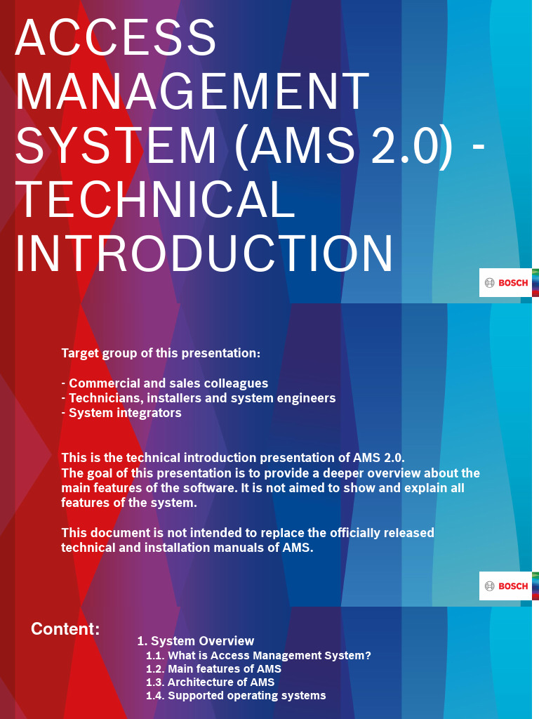 1 AccessManagementSystem v2 0 TechnicalIntroduction | PDF | Technology & Engineering