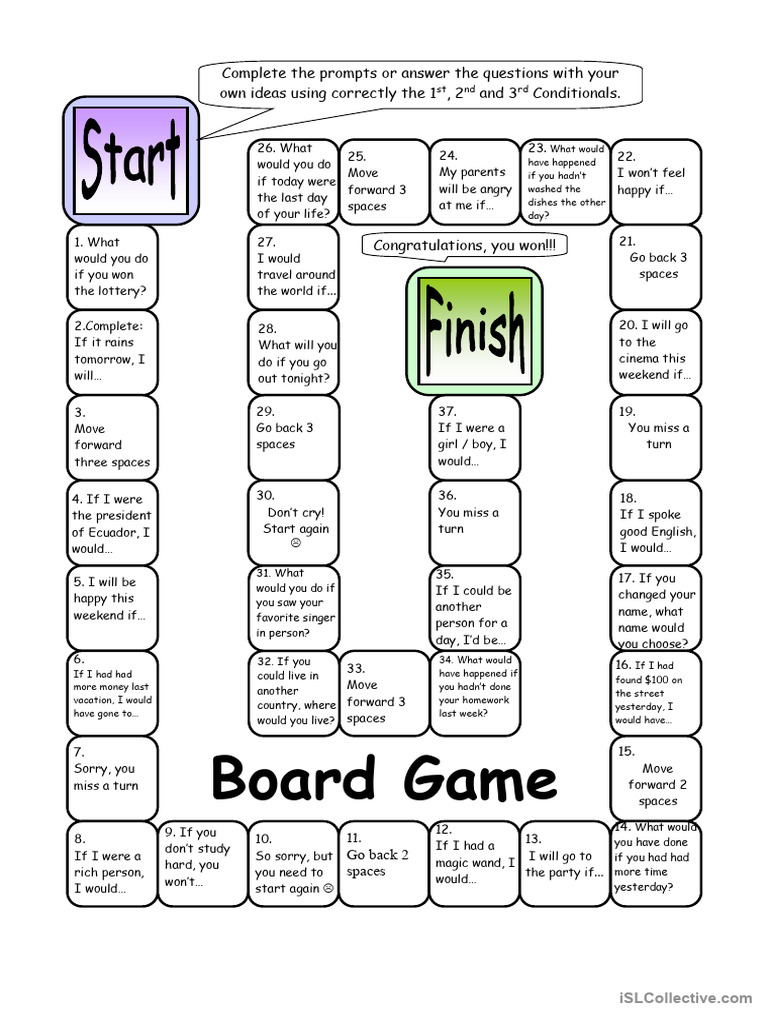 Board Game For Conditionals | PDF