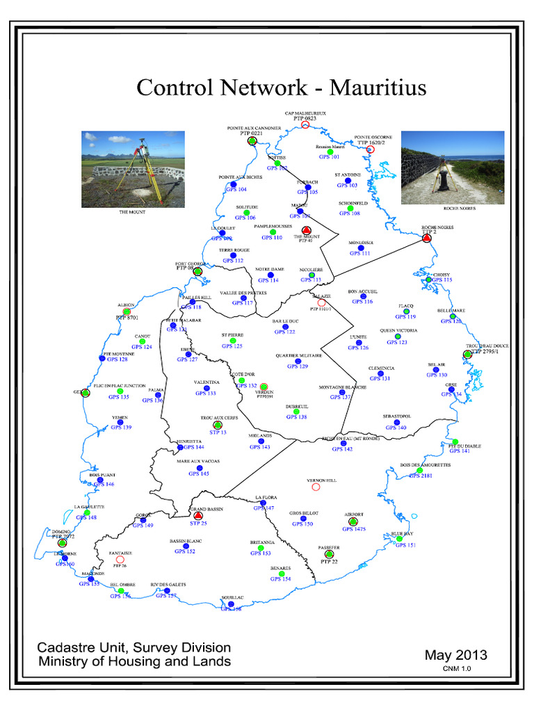 Control Network Mauritius 2013 | PDF | Geodesy | Latitude