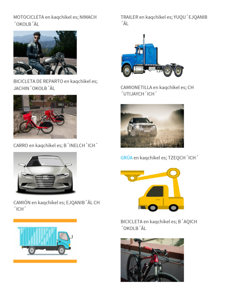 Medios De Transporte En Kaqchikel Pdf