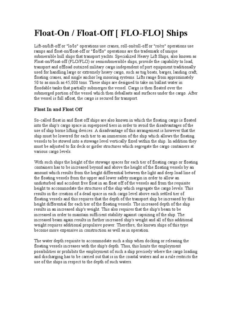 Float On Float Off | PDF | Ships | Naval Mine