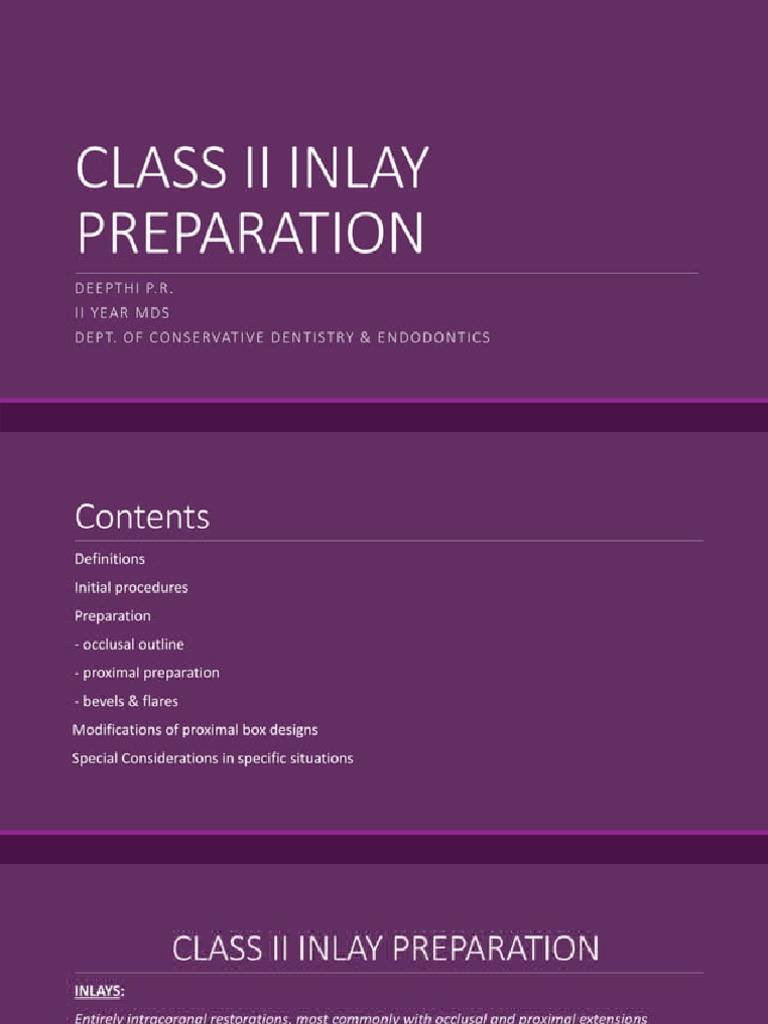 Class II Inlay | PDF