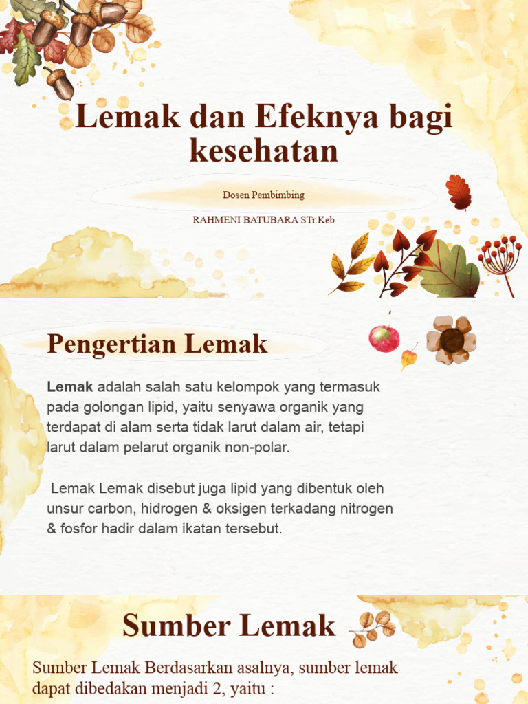 Jenis Lemak dan Dampaknya bagi Kesehatan | PDF