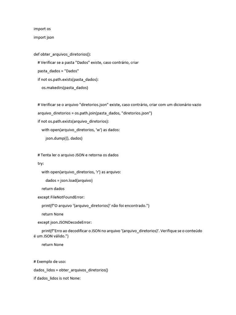 Exercicio para Obter Arquivo Dentro de Um Diretorio em Python | PDF