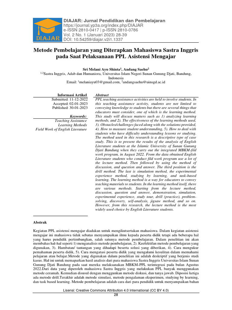 Metode Pembelajaran | PDF | Cognition | Learning