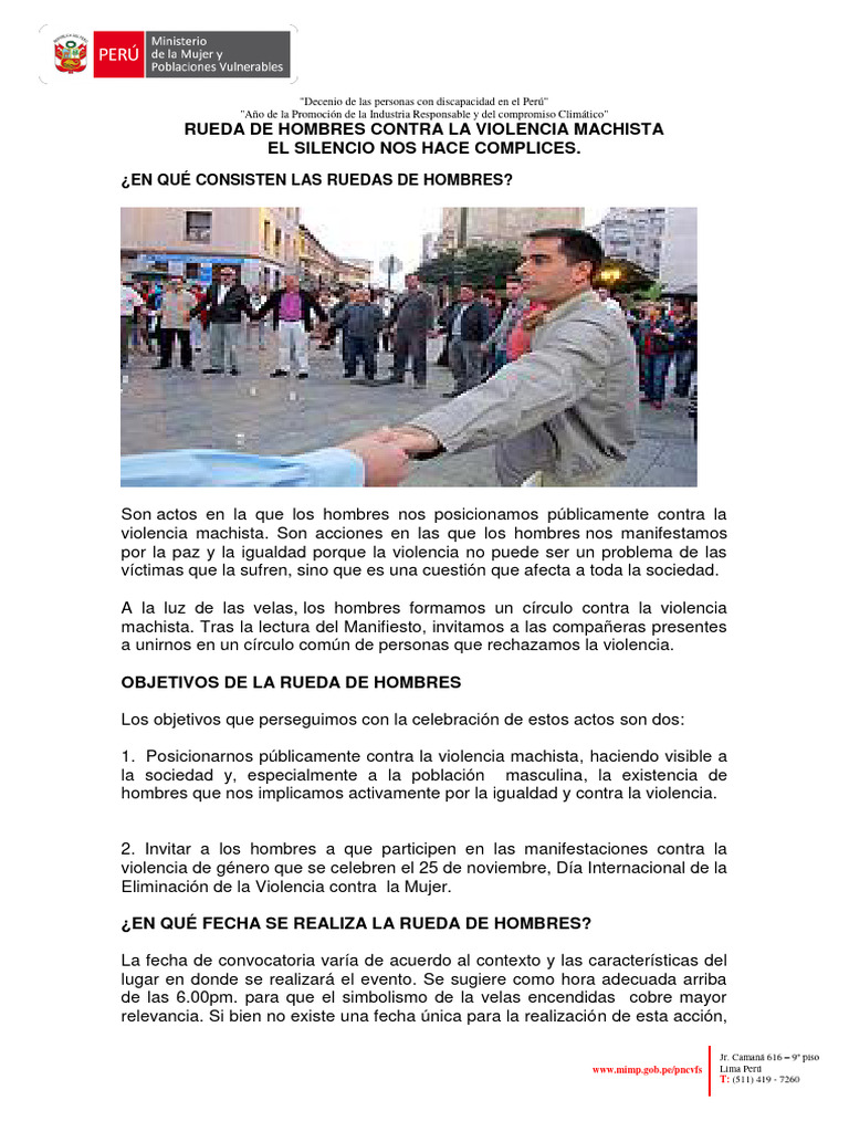 Rueda de Hombres | PDF | La violencia contra las mujeres | Violencia