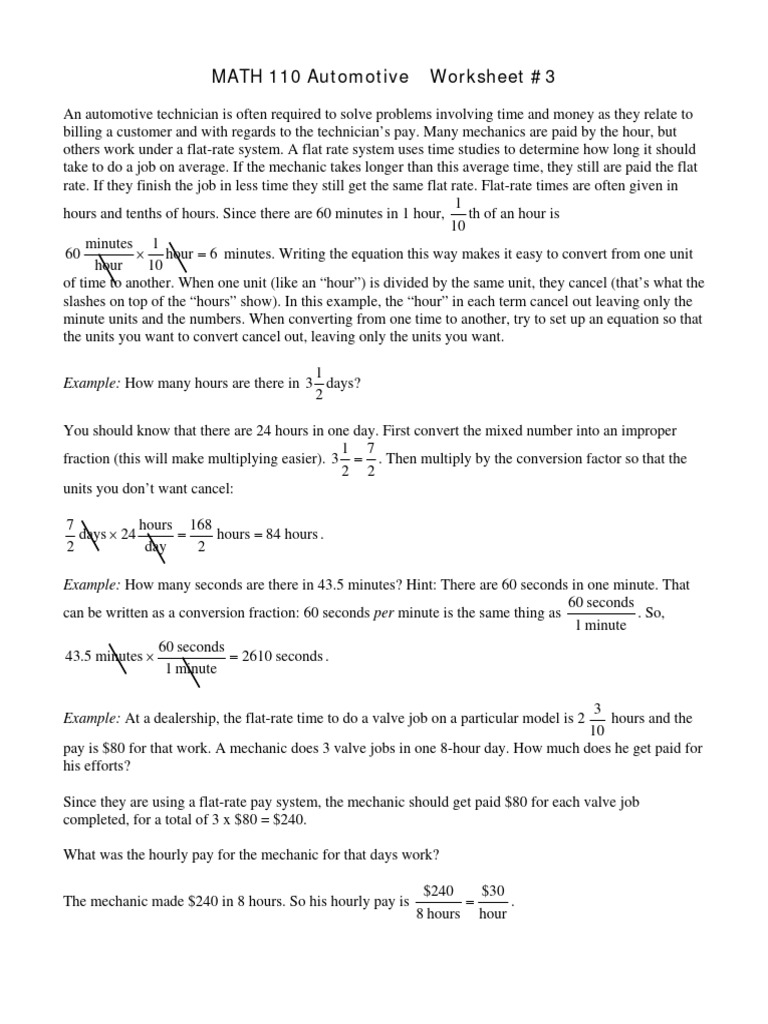 Automotive Math Problem Solving | PDF