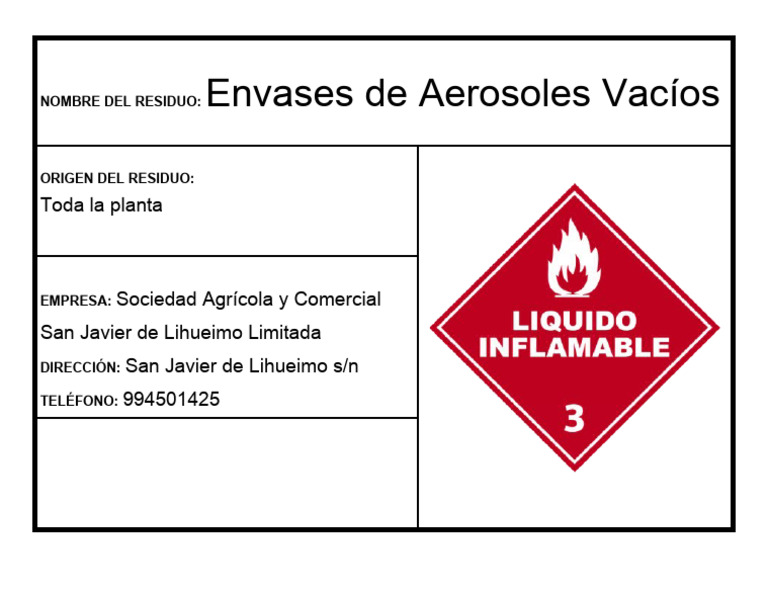 Gestión de Envases de Aerosoles | PDF