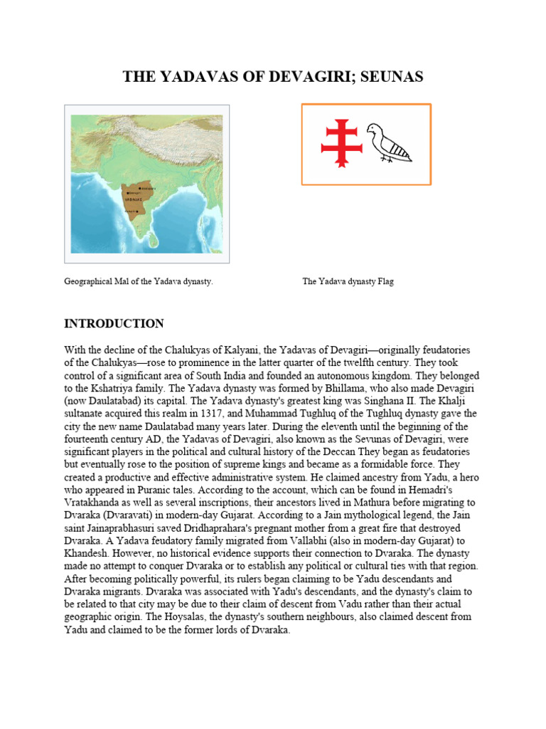 Yadava Dynasty of Devagiri: History & Rulers | PDF