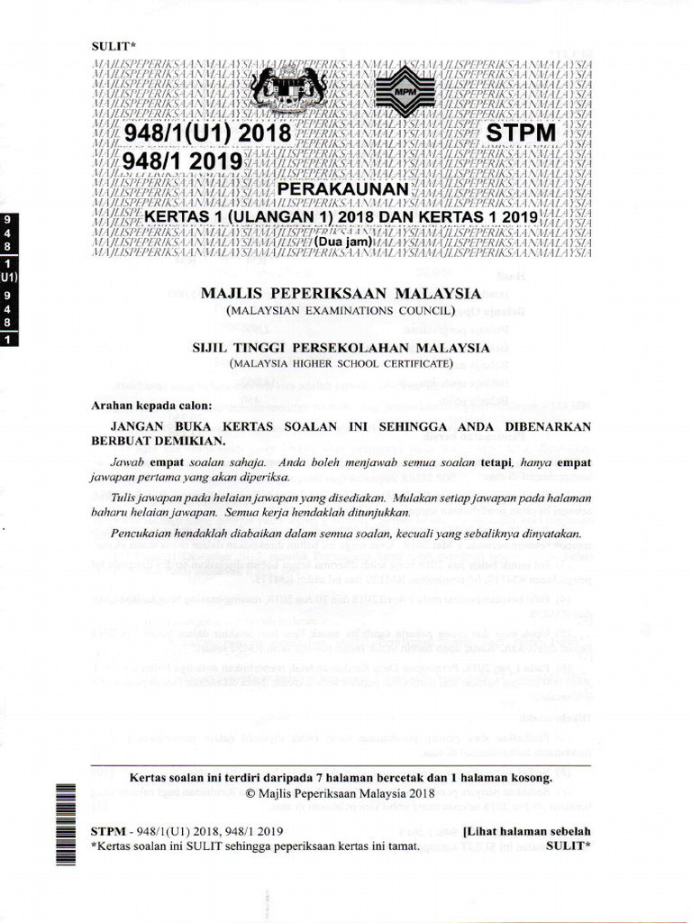 Soalan STPM2019 | PDF