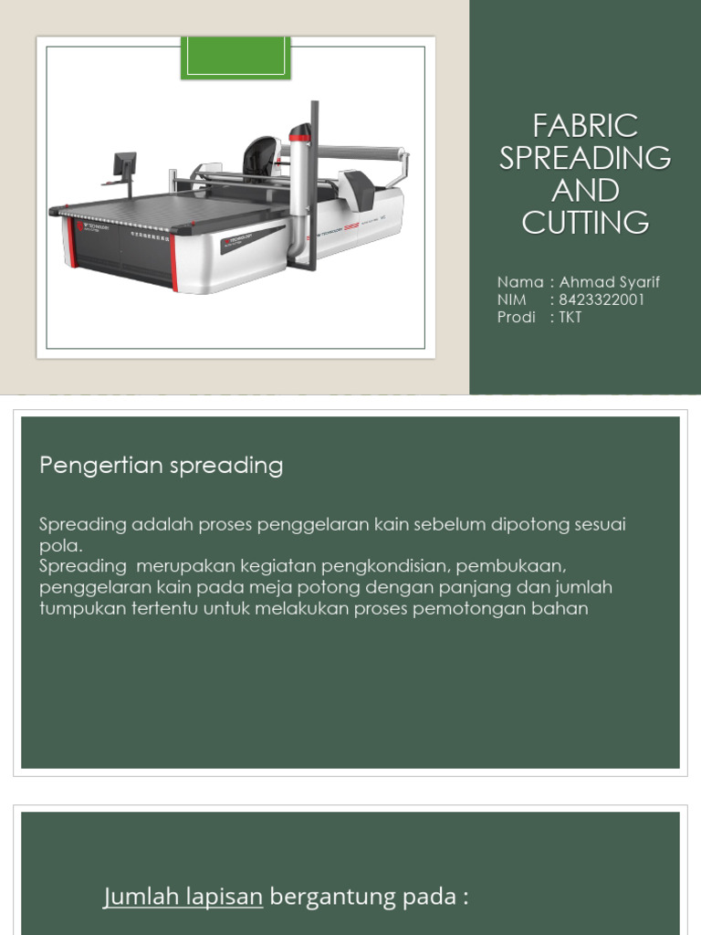 AHMAD SYARIF - 8423322001 - Fabric Spreading and Cutting | PDF | Komputer